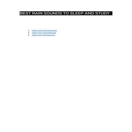 Best rain sounds to sleep and study | PDF