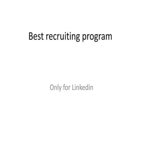 Best recruiting program | PPTX