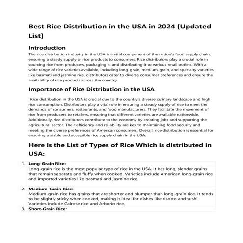 Best Rice Distribution in the USA in 2024.docx