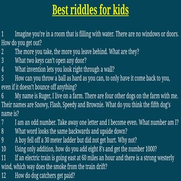Best riddles for kids | PDF