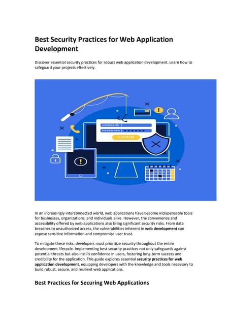 Best Security Practices For Web Application Development Pdf