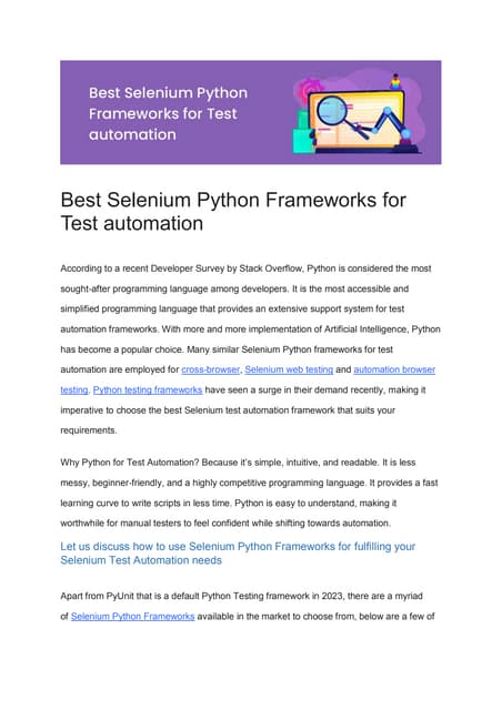 Best Selenium Python Frameworks for Test automation.pdf Best Selenium Python Frameworks for Test automation.pdf
