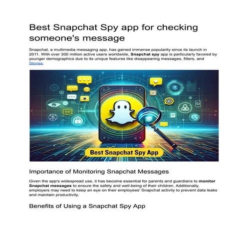 Best Snapchat Spy app for checking someone's message.pdf