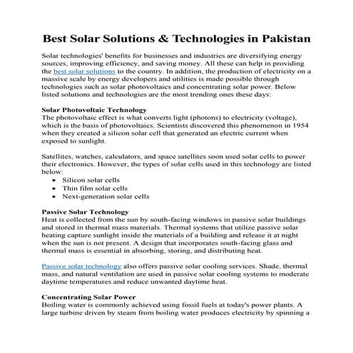 Best Solar Solutions & Technologies In Pakistan.docx