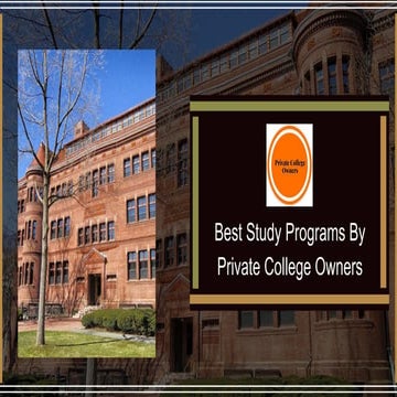 Best Study Programs By Private College Owners | PPTX