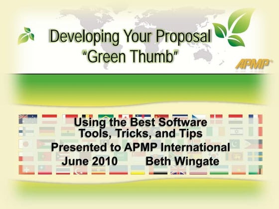 APMP: Best Proposal Templates | PPTX | Desktop Publishing | Computer ...
