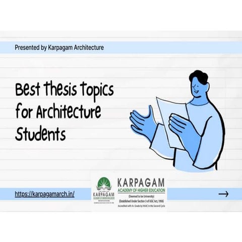 Best Thesis Topics for Architecture Students - Karpagam Architecture (1 ...