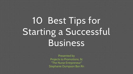 Seven steps to starting your own business | PPT
