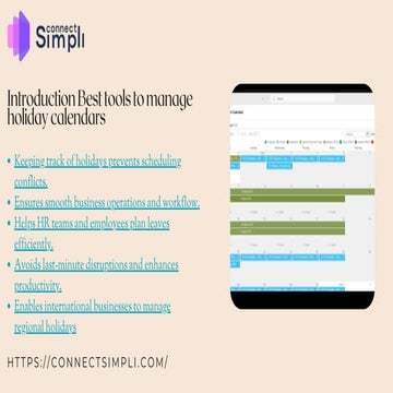 Top 5 Tools to Effortlessly Manage Holiday Calendars | PPT