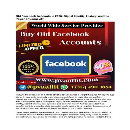 How To Buy Old Facebook Accounts In The USA - Family.docx