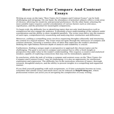 Best Topics For Compare And Contrast Essays.pdf