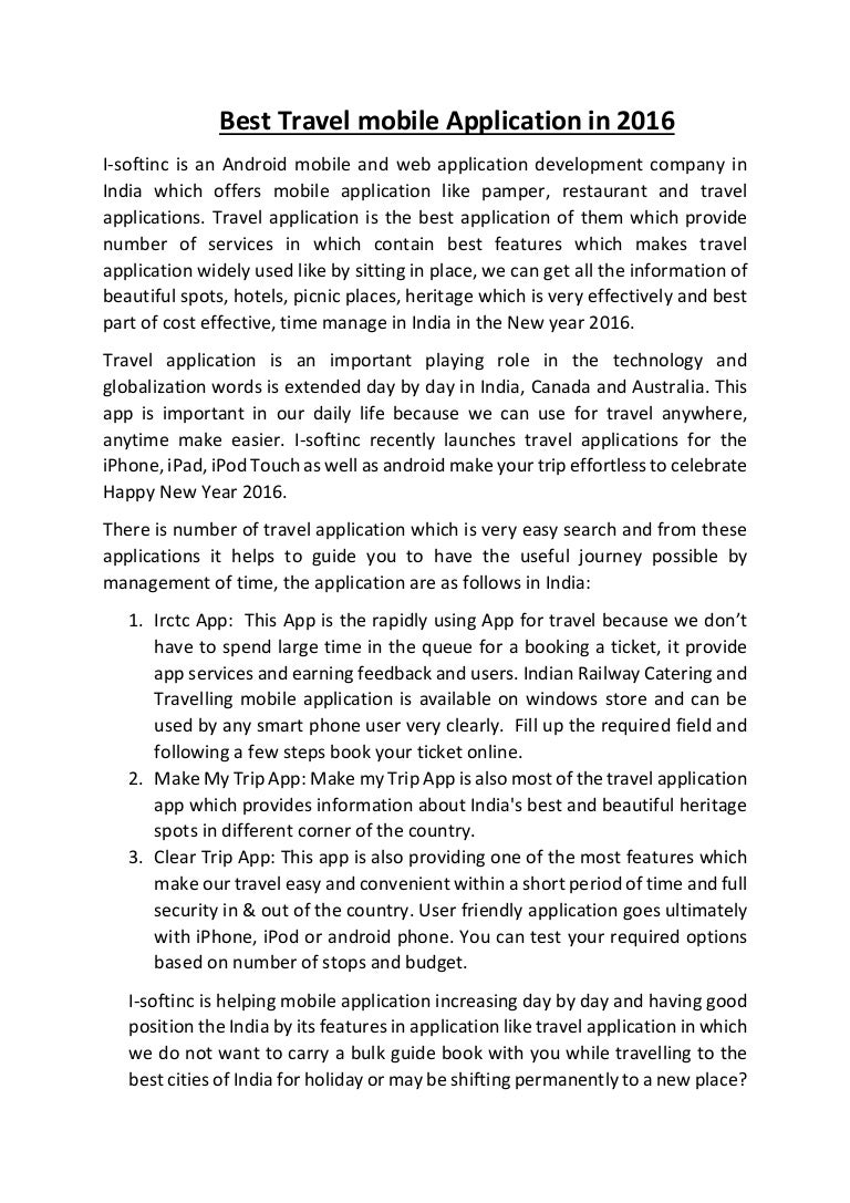 Best travel application