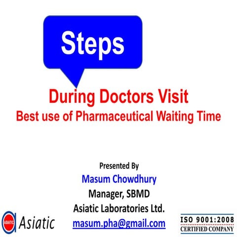 Best use of pharmaceutical waiting time | PDF