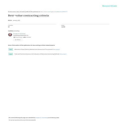 Best value contracting | PDF