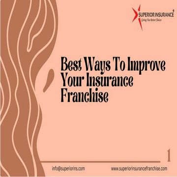 Are You Looking for the Best Ways to Improve Your Superior Insurance Franchise? | PPT