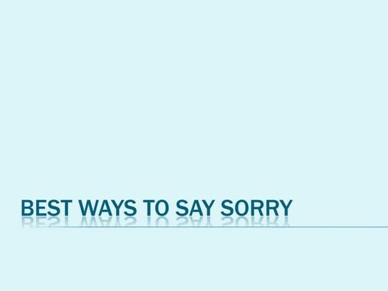 Speech Act Apologies | PPT