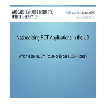 Best way to nationalize pct applications in | PDF