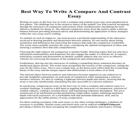 Best Way To Write A Compare And Contrast Essay.pdf