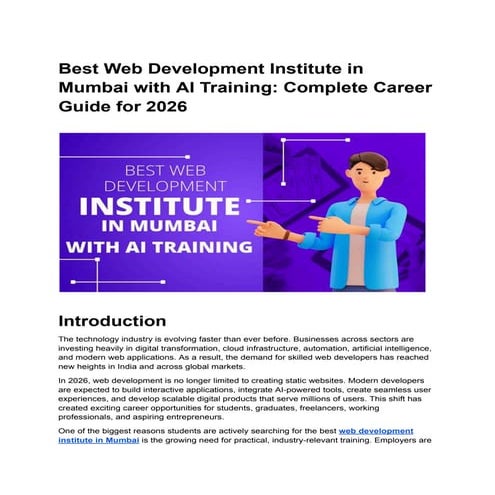 Best Web Development Institute in Mumbai with AI Training: Career Guide ...