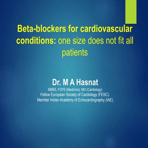 Beta blockers - pharmacology | PPTX