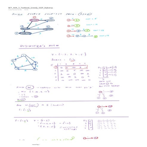 Single source shortest path using Dijikstra's Algorithm | PDF