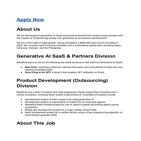 BetaMind Inc, is Hiring Senior Full Stack Developer | PDF