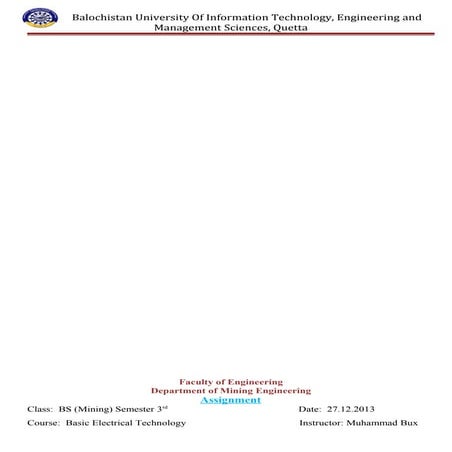 Basic Electrical Technology Questions with answers. | DOC