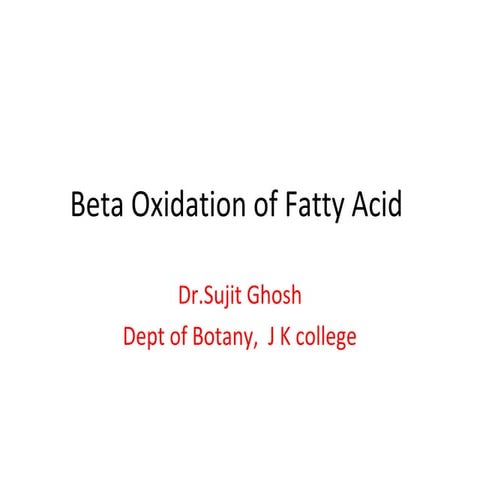 Beta oxidation | PPT