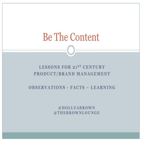 Be the content | PPT
