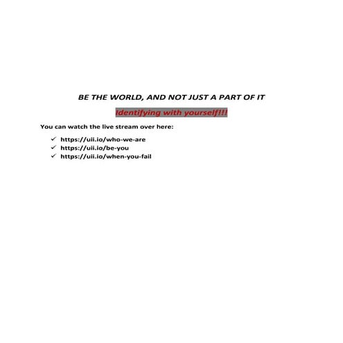 Be the world, not just a part of it. | PDF