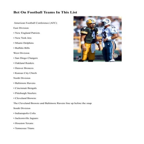 Nfl conferences and teams 2 | PDF