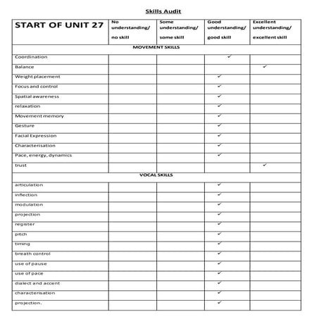 My Skills Audit | DOCX