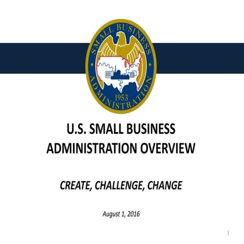 U.S. Small Business Administration Overview | PPTX