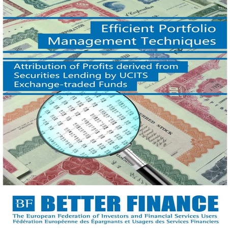 Better finance securities lending by ucits | PDF