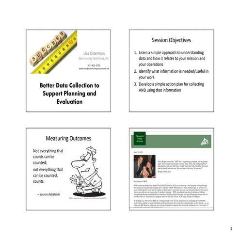 Better Data Collection to Support Planning and Evaluation | PPT