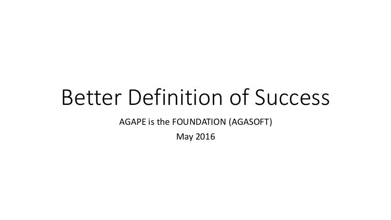 Better definition of success