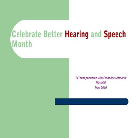 Better Hearing And Speech Month | PPT