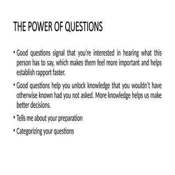 BETTER QUESTIONS IN A SALES MEETING FOR SUCCESSFULLY CLOSING THE SALES ...