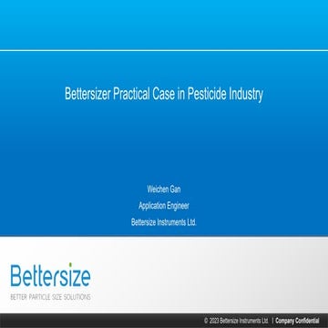Bettersize | Bettersizer Practical Case in Pesticide Industry | PDF