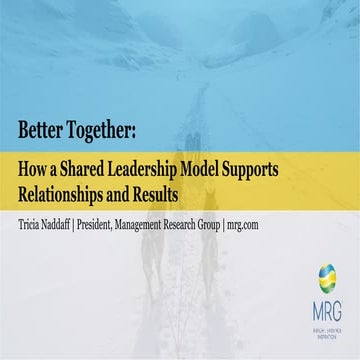 Better Together: How a Shared Leadership Model Supports Relationships ...
