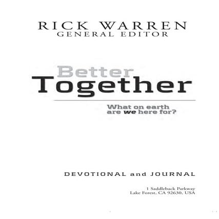 Better Together Devotional Sample | PDF