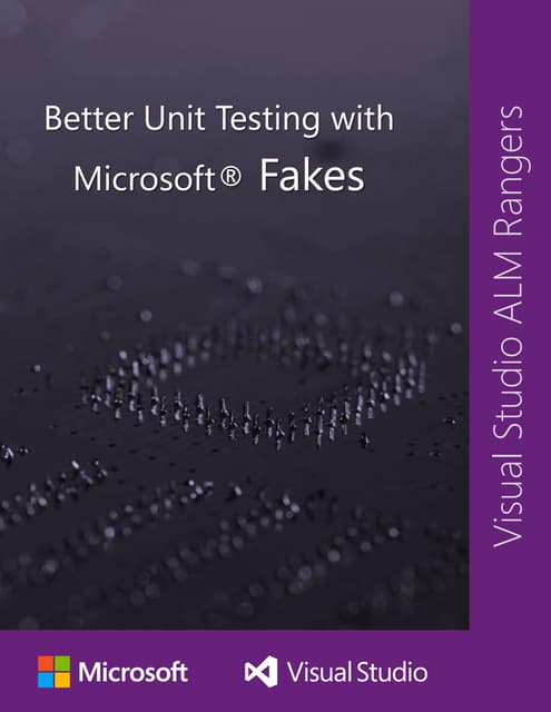 Better Unit Testing With Microsoft Fakes Rtm Pdf 4188