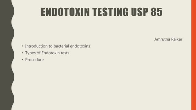LIMULUS AMEBOCYTE LYSATE TEST | PPTX