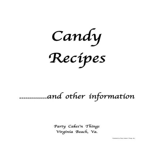 Bettys candybook(candy recipe) | PDF