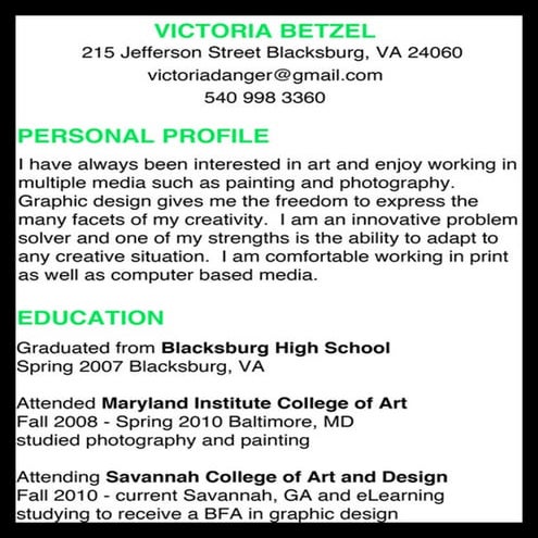 Victoria Betzel Resume | PDF