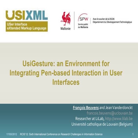 UsiGesture: an Environment for Integrating Pen-based Interaction in User Interface Development ...