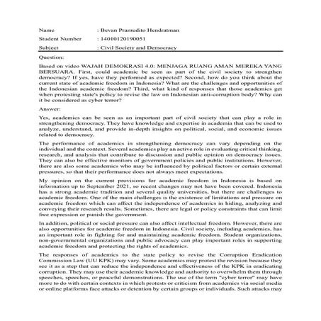 Bevan Pramudito_14010120190051_Civil Society and Democracy All Asigment.pdf