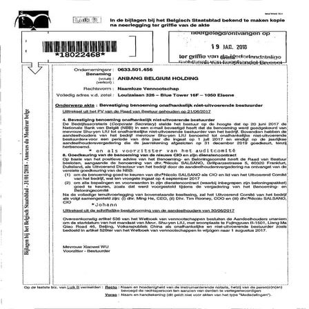 Bevestiging benoeming bestuurder bij Anbang Holding Belgium (ABBH) | PDF