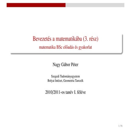 Bevezetés a matematikába 3 | PDF