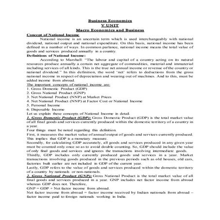 Business Economics Unit 5 | DOCX